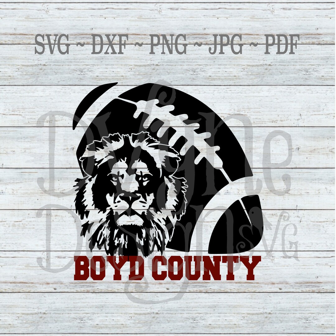 Lions Football SVG, Boyd County Lions SVG for Silhouette, Cricut or ...