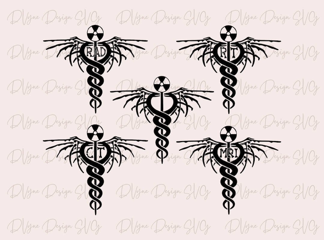 Caducée de radiologie SVG, radiologie Tech SVG, fichier de coupe Tshirt ...