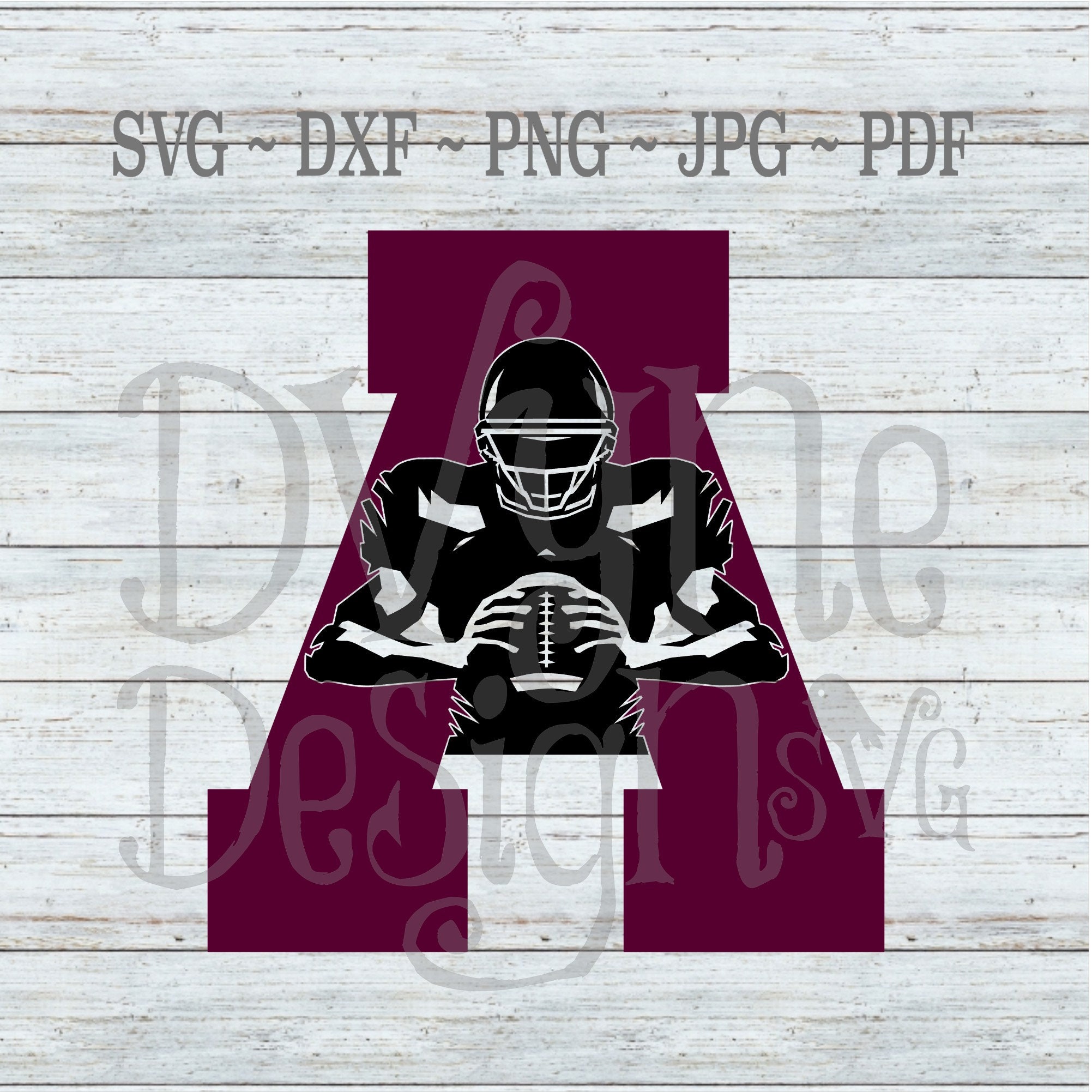 Sports Letter A Football Player SVG digital download for | Etsy