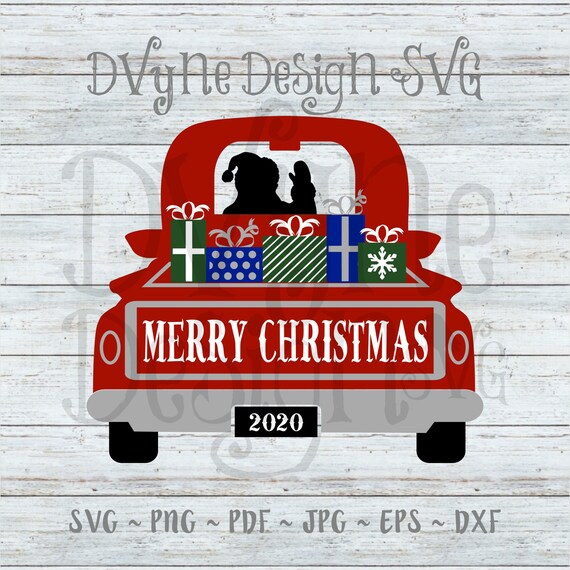 Red Christmas Truck SVG Santa Old Red Truck Cut File for | Etsy