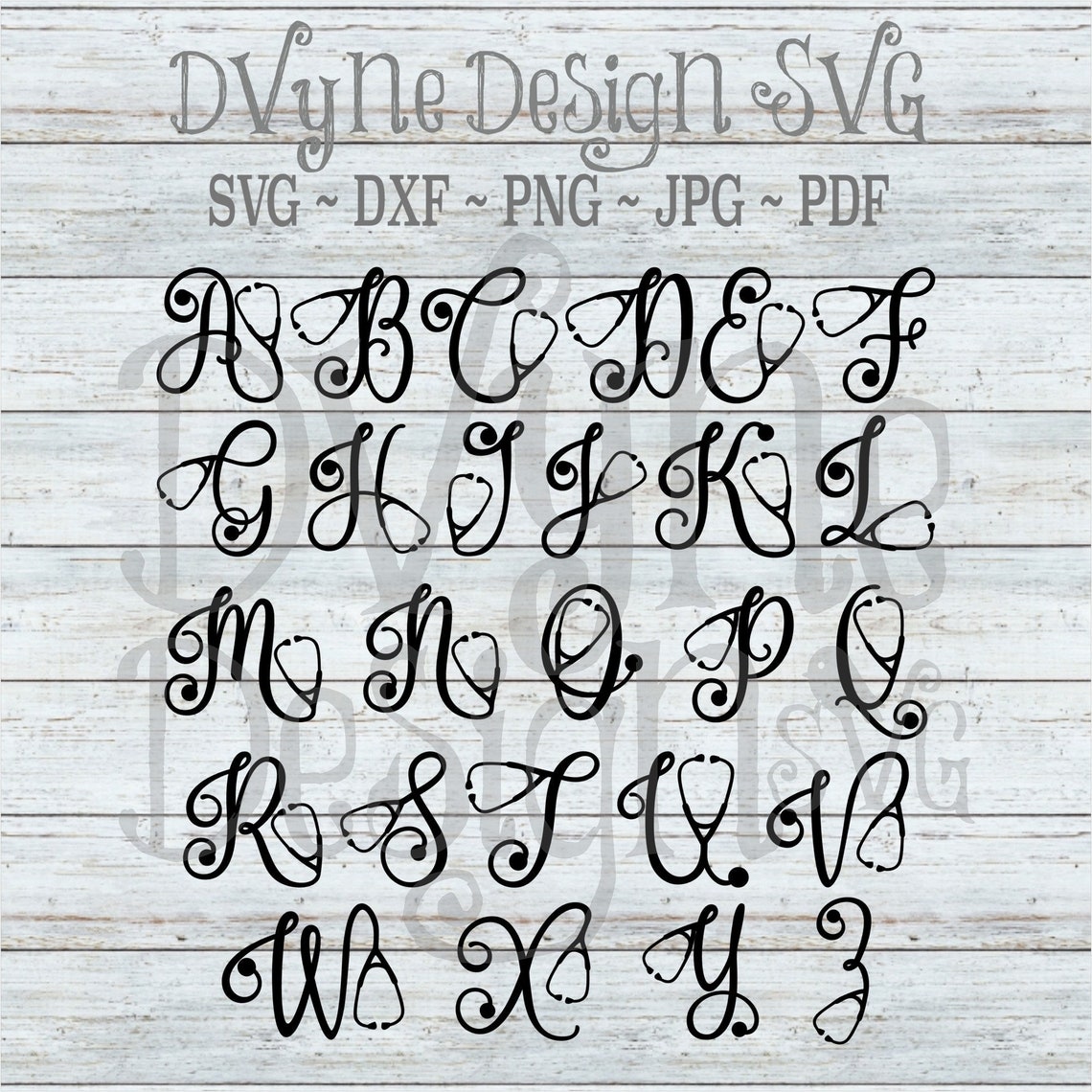 Stethoscope Alphabet SVG for Silhouette or Cricut Nurse | Etsy Canada
