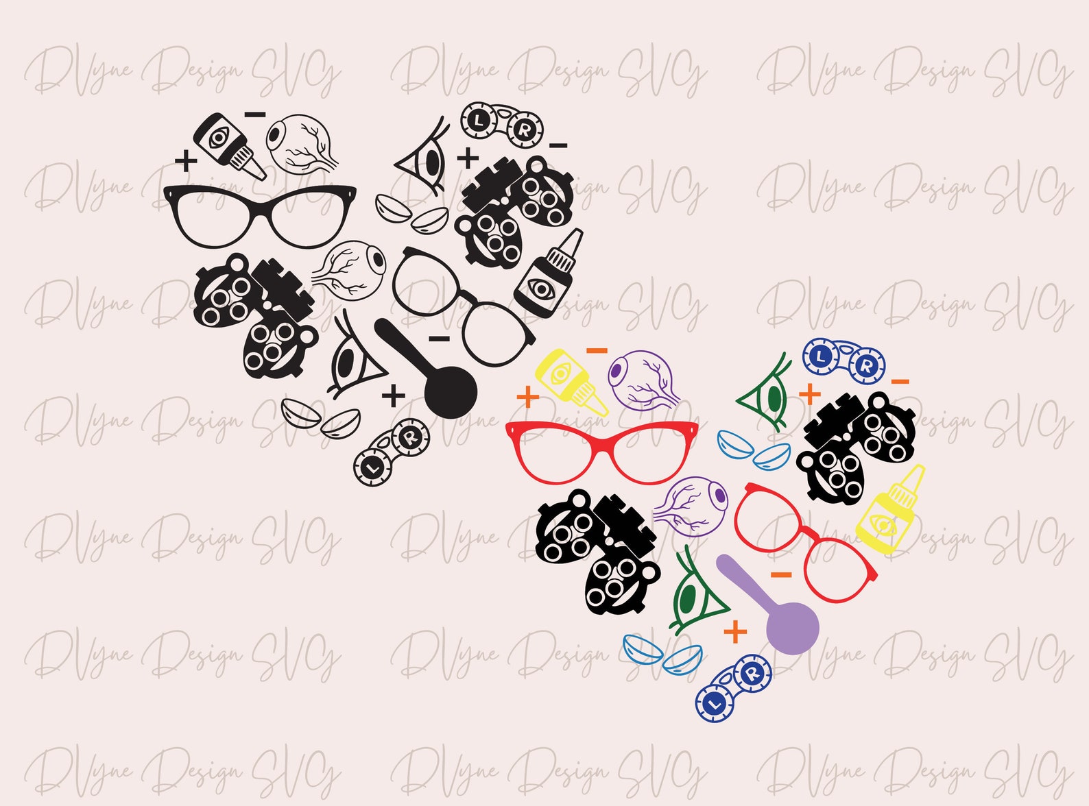 Optometry SVG, Optometry Icons Vinyl Cut File for Silhouette or Cricut ...