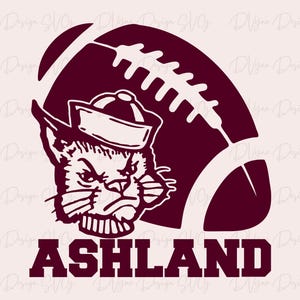 Football SVG, Ashland Tomcat Football Digital Download for Silhouette ...