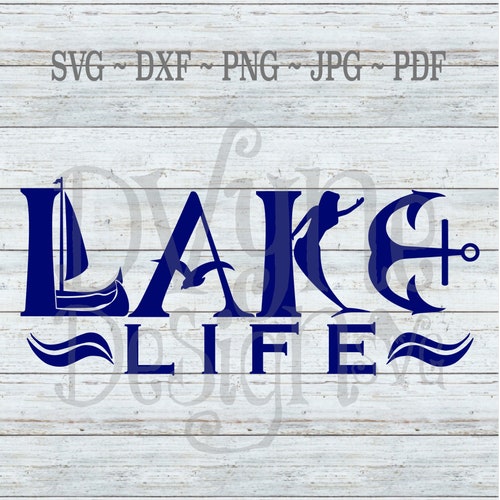 Lake Life Pontoon Boat svg Cut File Png Dxf Jpg - Etsy