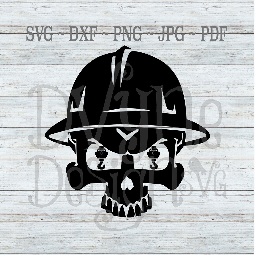 Crane Operator Skull Hard Hat SVG Crane Operator or Rigger - Etsy