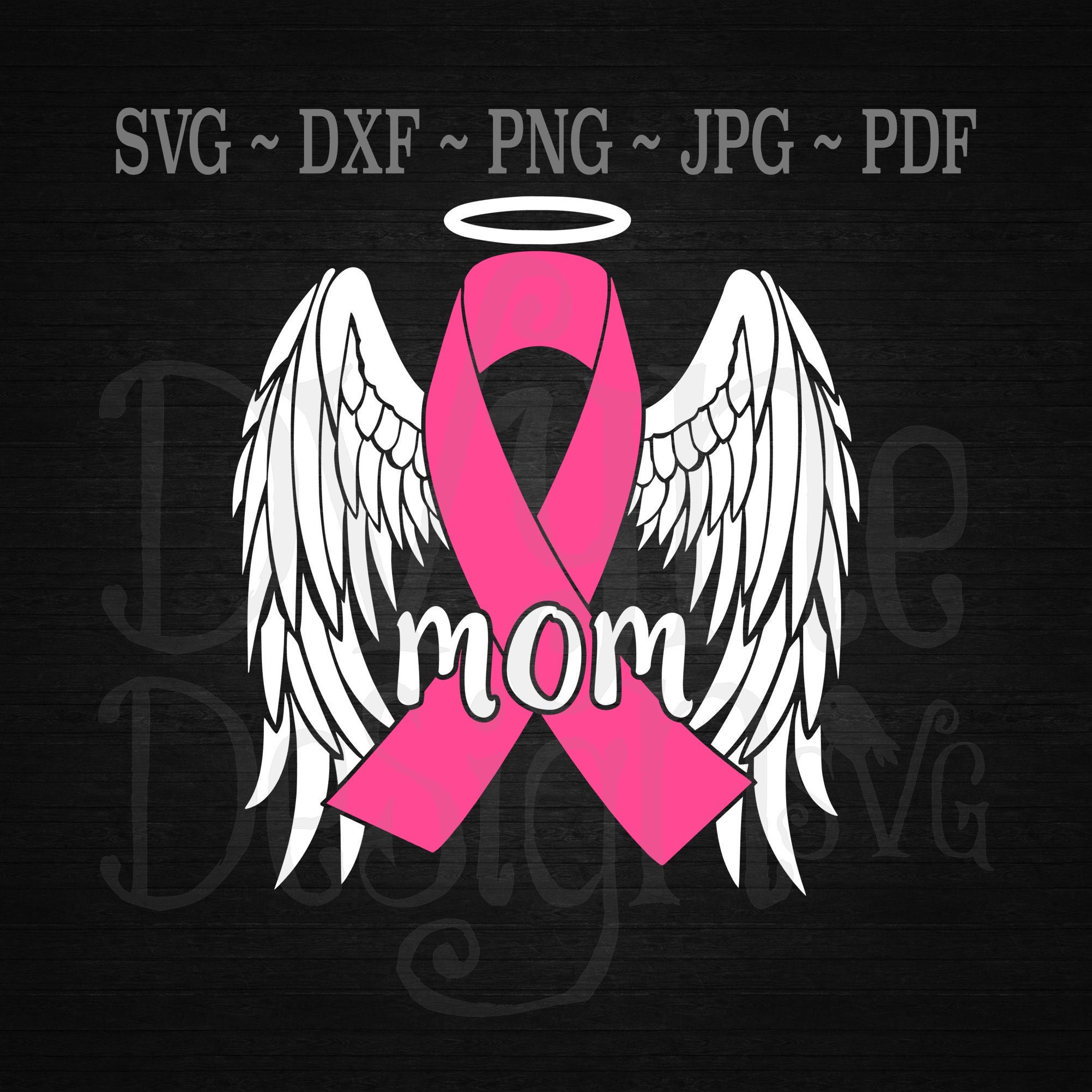 Breast Cancer Awareness SVG Awareness Ribbon Angel Mom Vinyl | Etsy