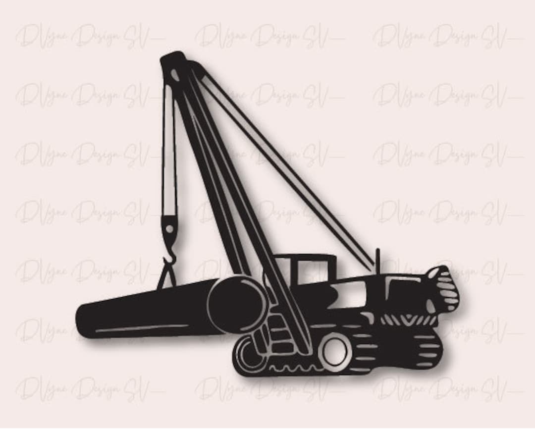 Pipeliner Sideboom SVG, Pipeline Operator SVG, Construction Equipment ...