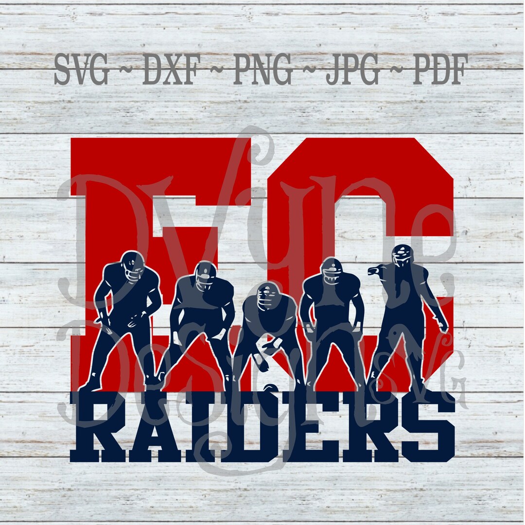 EC Raiders Football SVG Digital Download for Silhouette, Cricut or ...