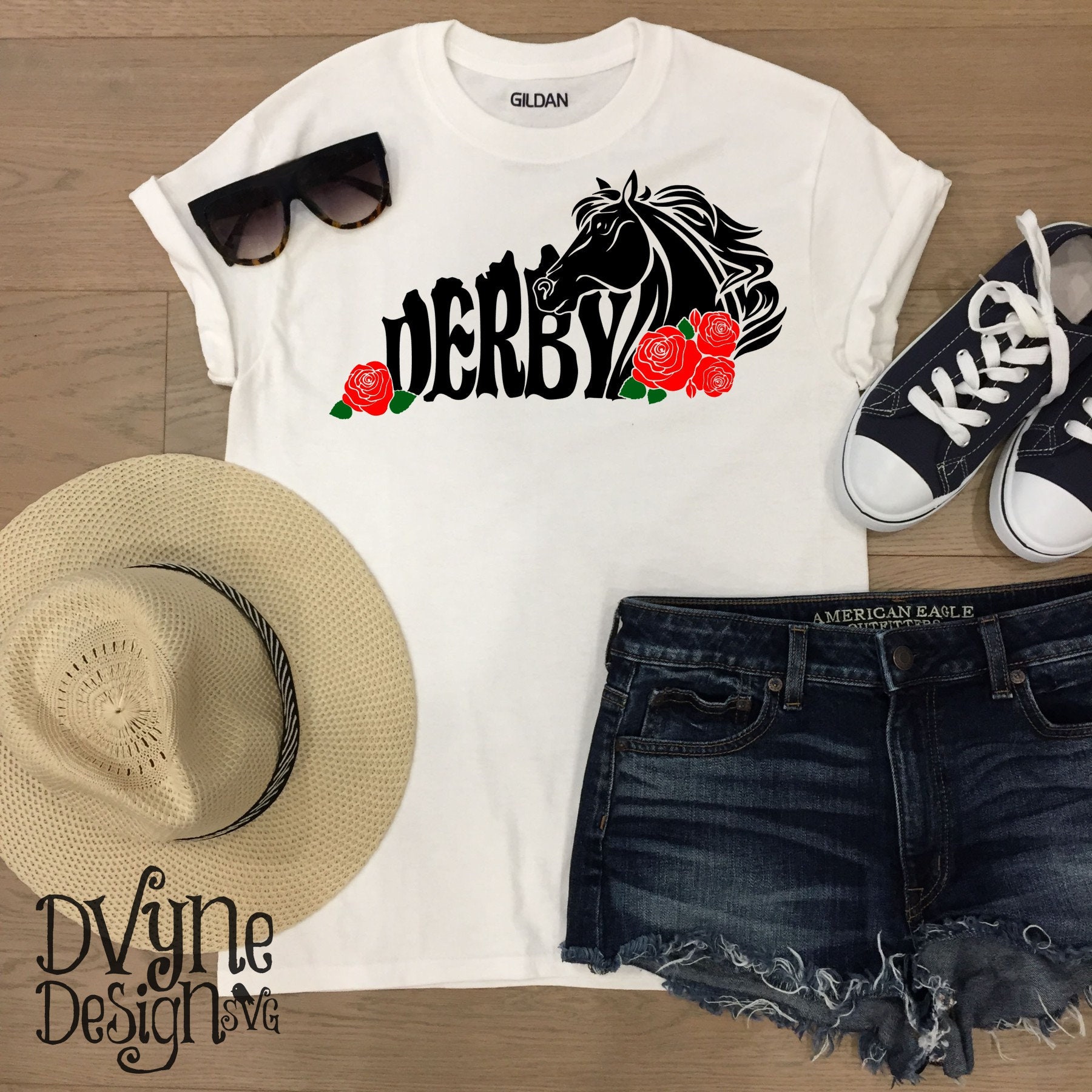 Kentucky Derby SVG KY Horse and Roses SVG Silhouette Digital | Etsy