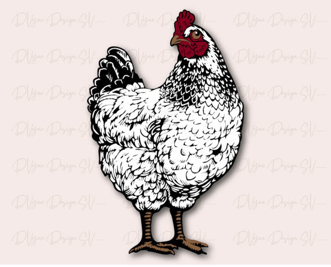 Frango SVG, arquivo de corte de vinil de galinha branca, presente de ...