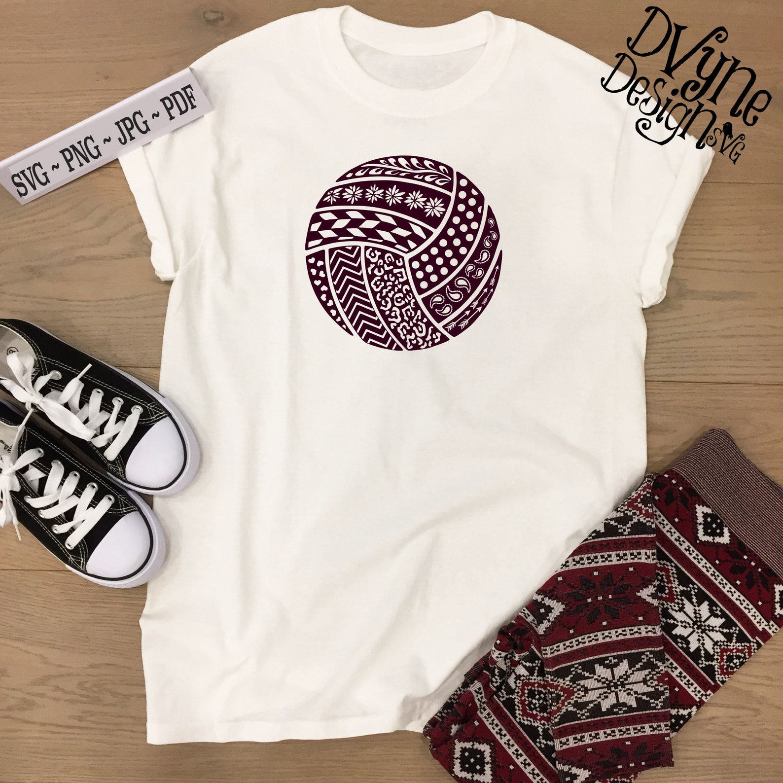 Volleyball SVG Volleyball Mandala Cut File for Silhouette or - Etsy