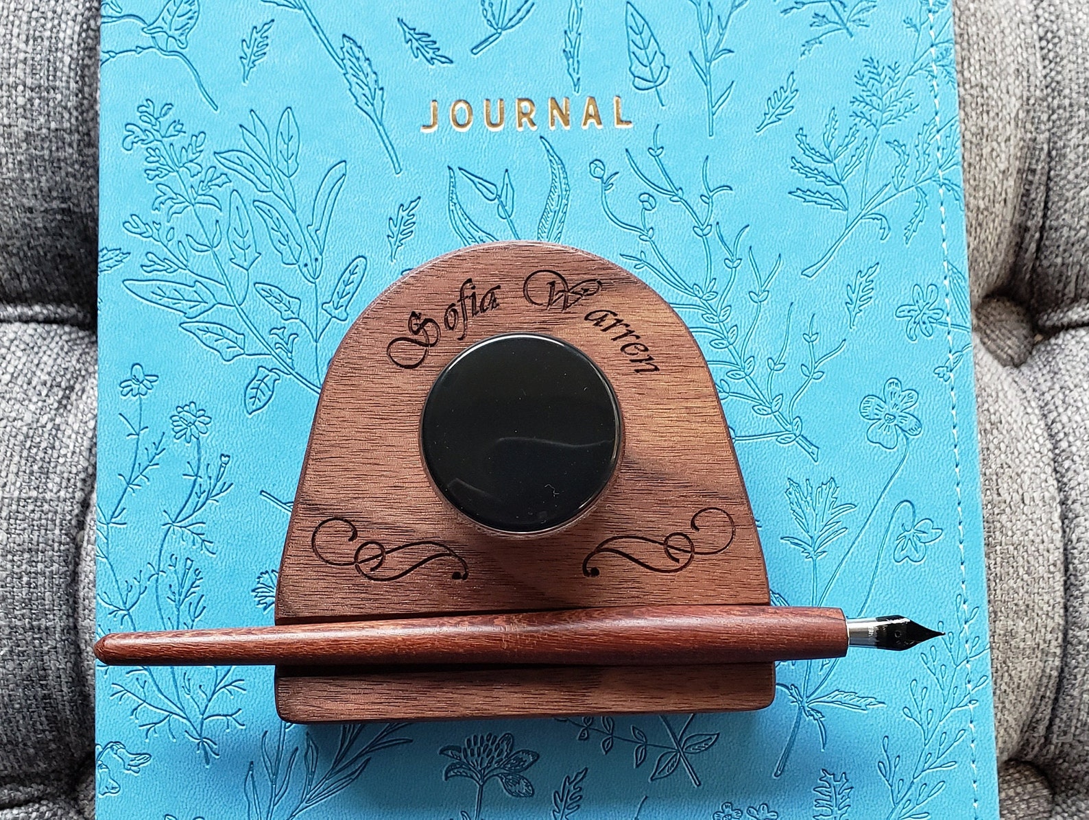 Personalized Calligraphy Inkwell and Pen Holder Great Gift - Etsy