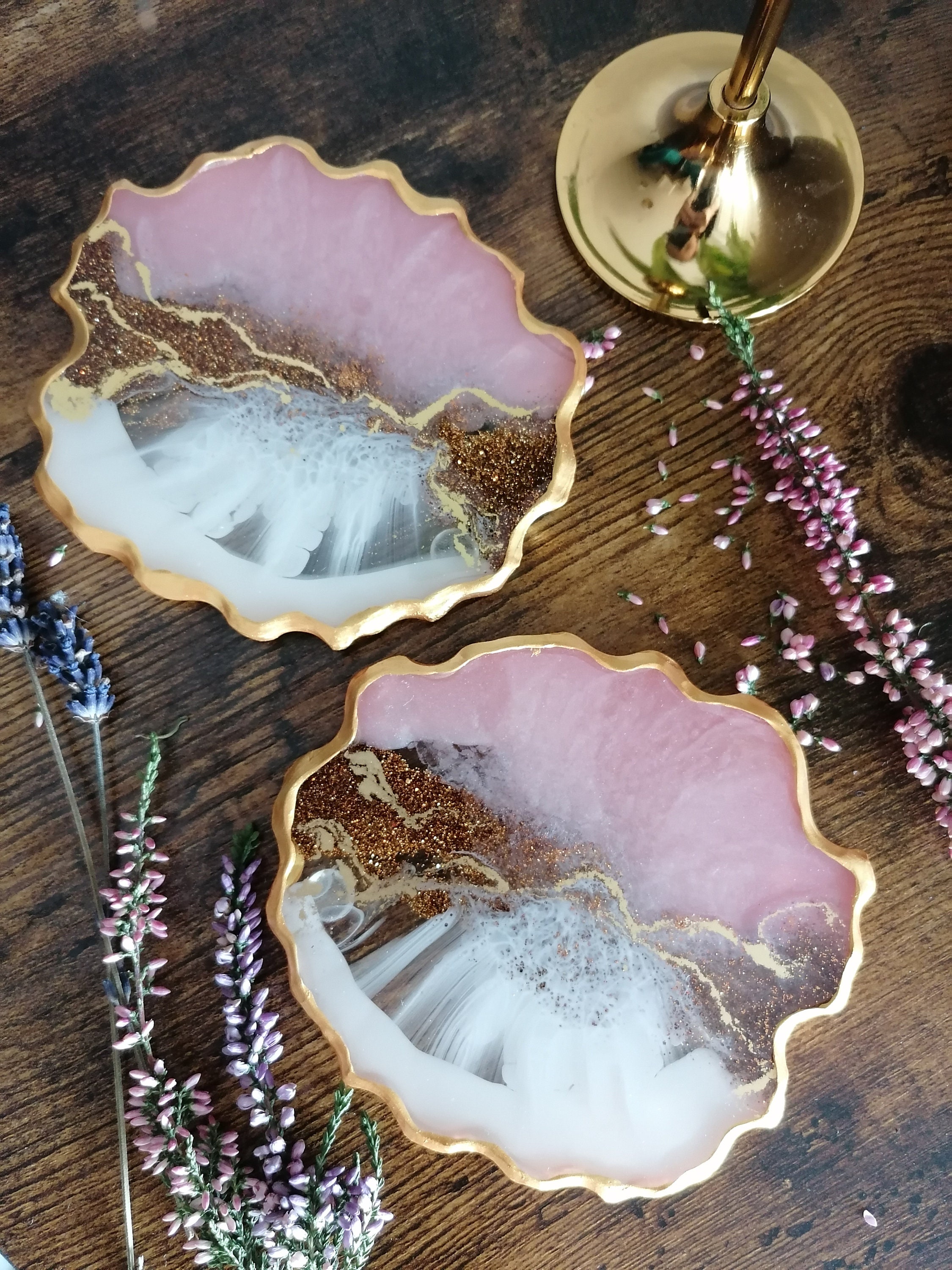 Pink Resin Coaster Decorative Trays Home & Living Home Décor etna.com.pe