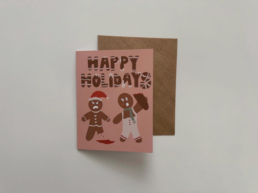 Funny Gingerbread Man Christmas Card: Holiday Greeting Card - Etsy