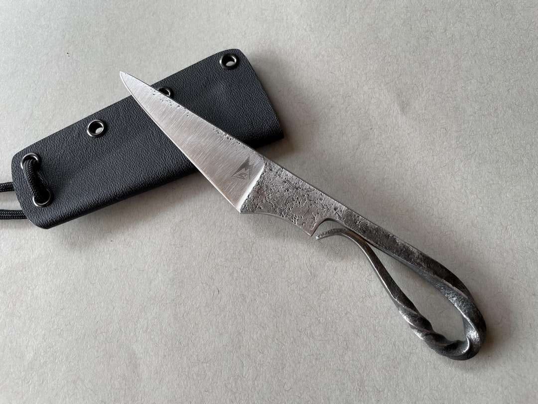 Handmade Forged EDC Neck Knife, in Viking or Blacksmith Style, With Kydex Sheath - Etsy