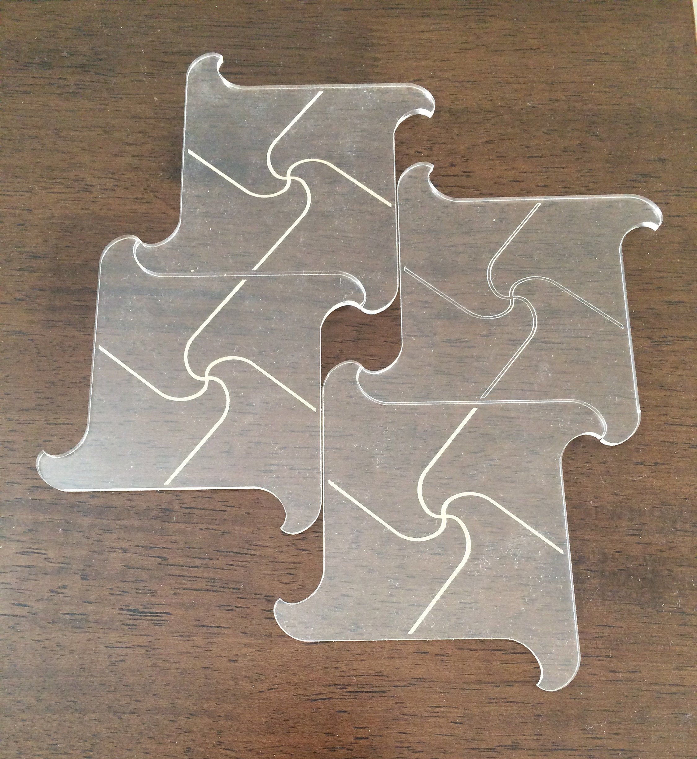 Geometrical Interlocking Acrylic Coasters - Etsy UK