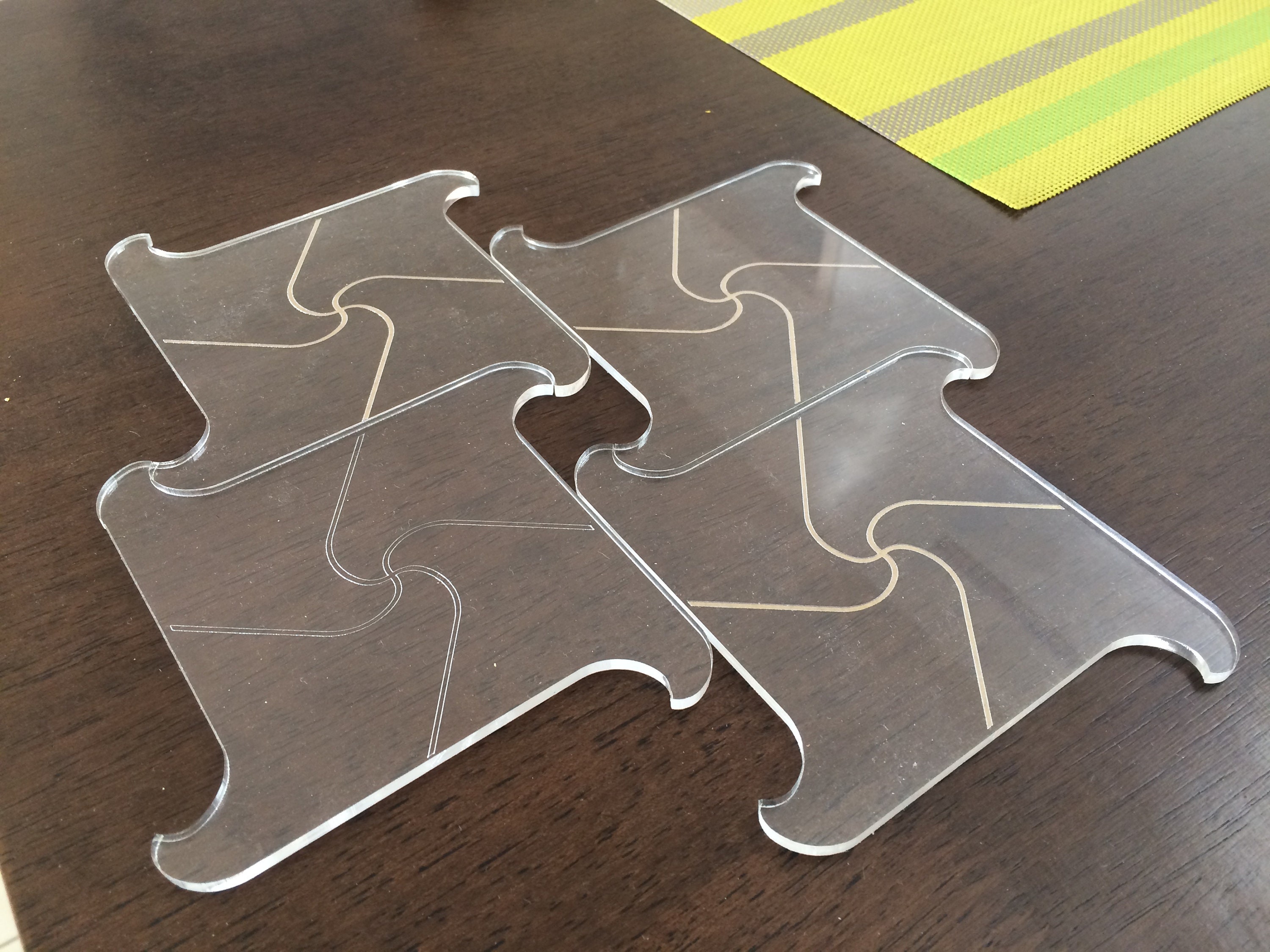 Geometrical Interlocking Acrylic Coasters - Etsy UK