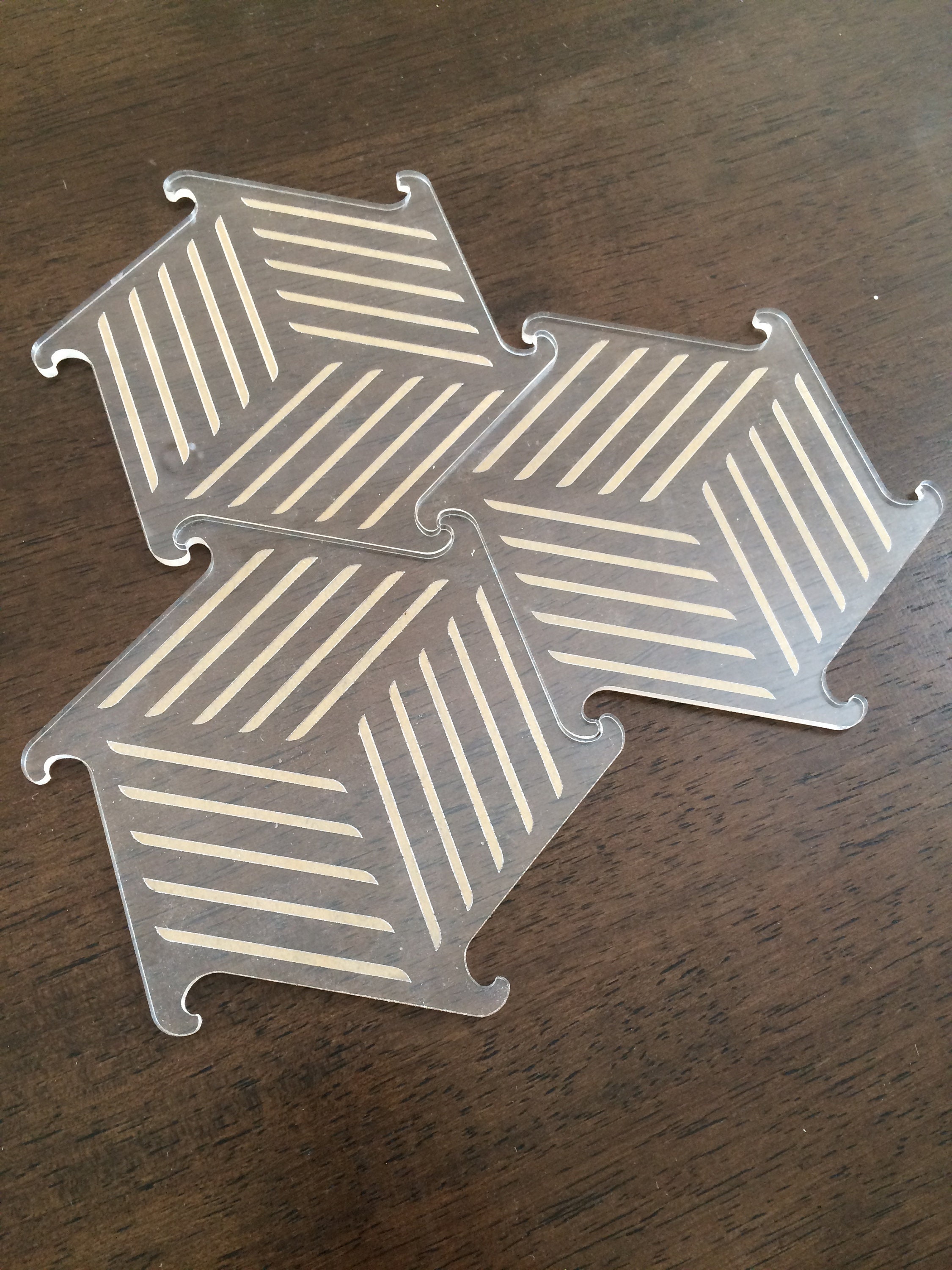 Geometrical Interlocking Acrylic Coasters - Etsy UK