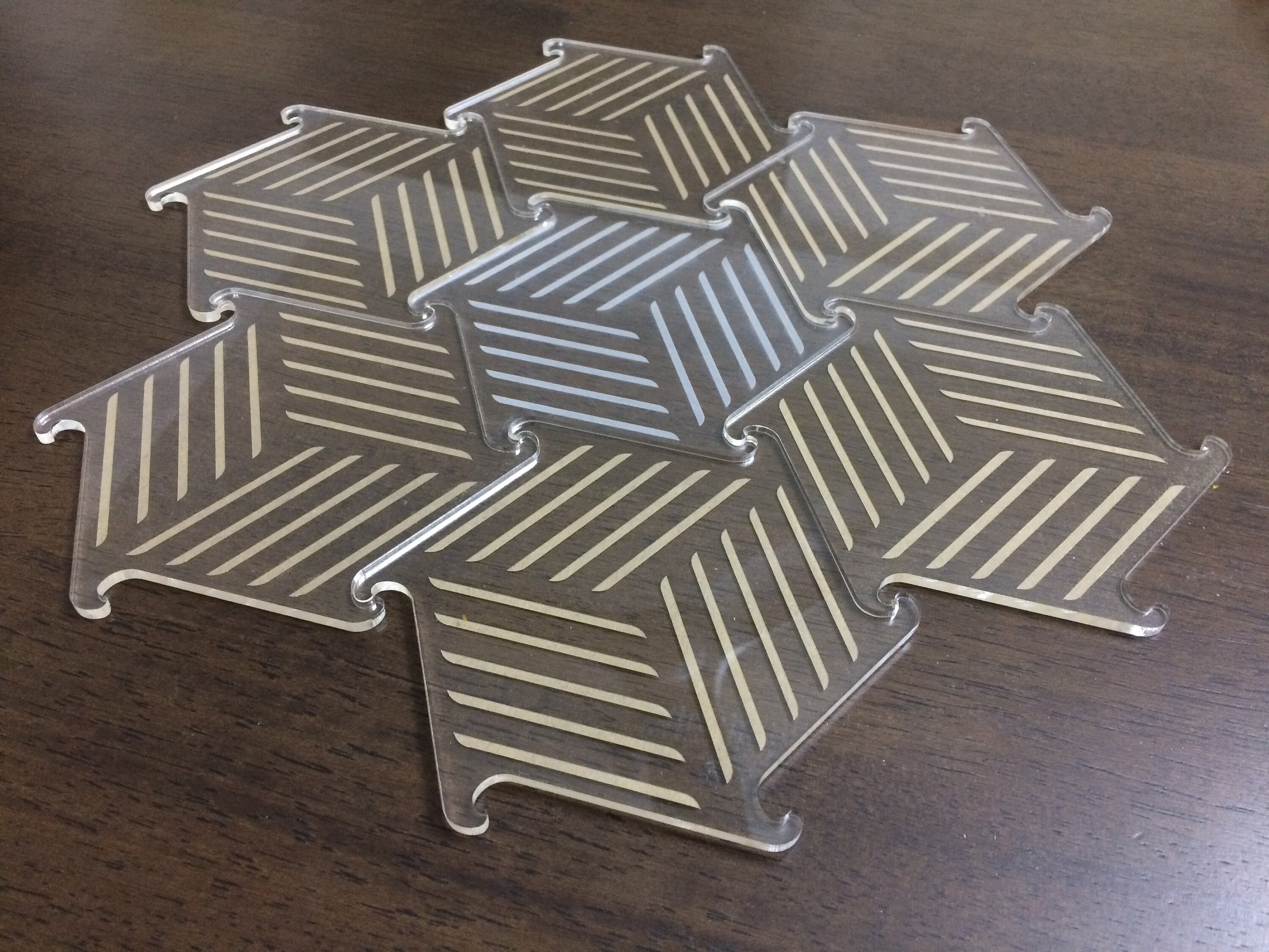 Geometrical Interlocking Acrylic Coasters - Etsy UK