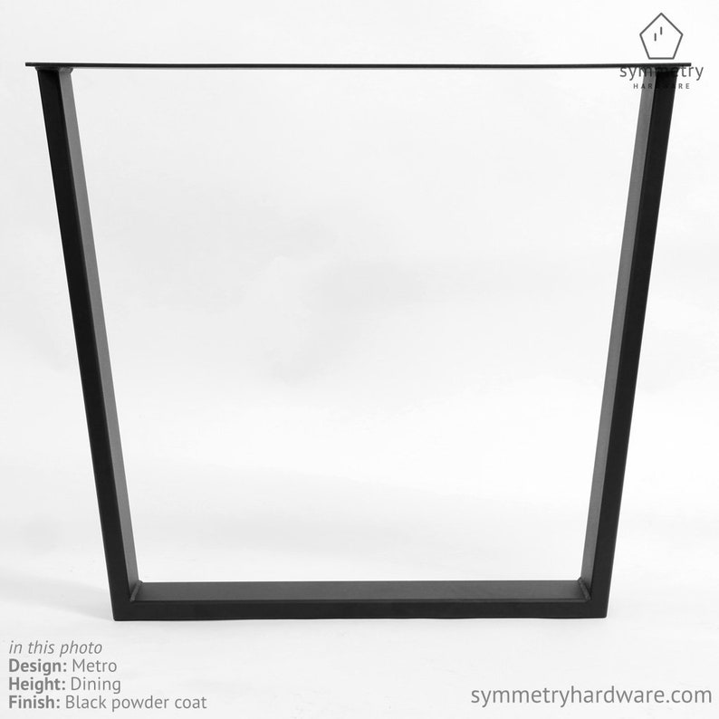 The 'metro' Metal Table Leg: MATTE BLACK, Dining Coffee or Bar Table ...