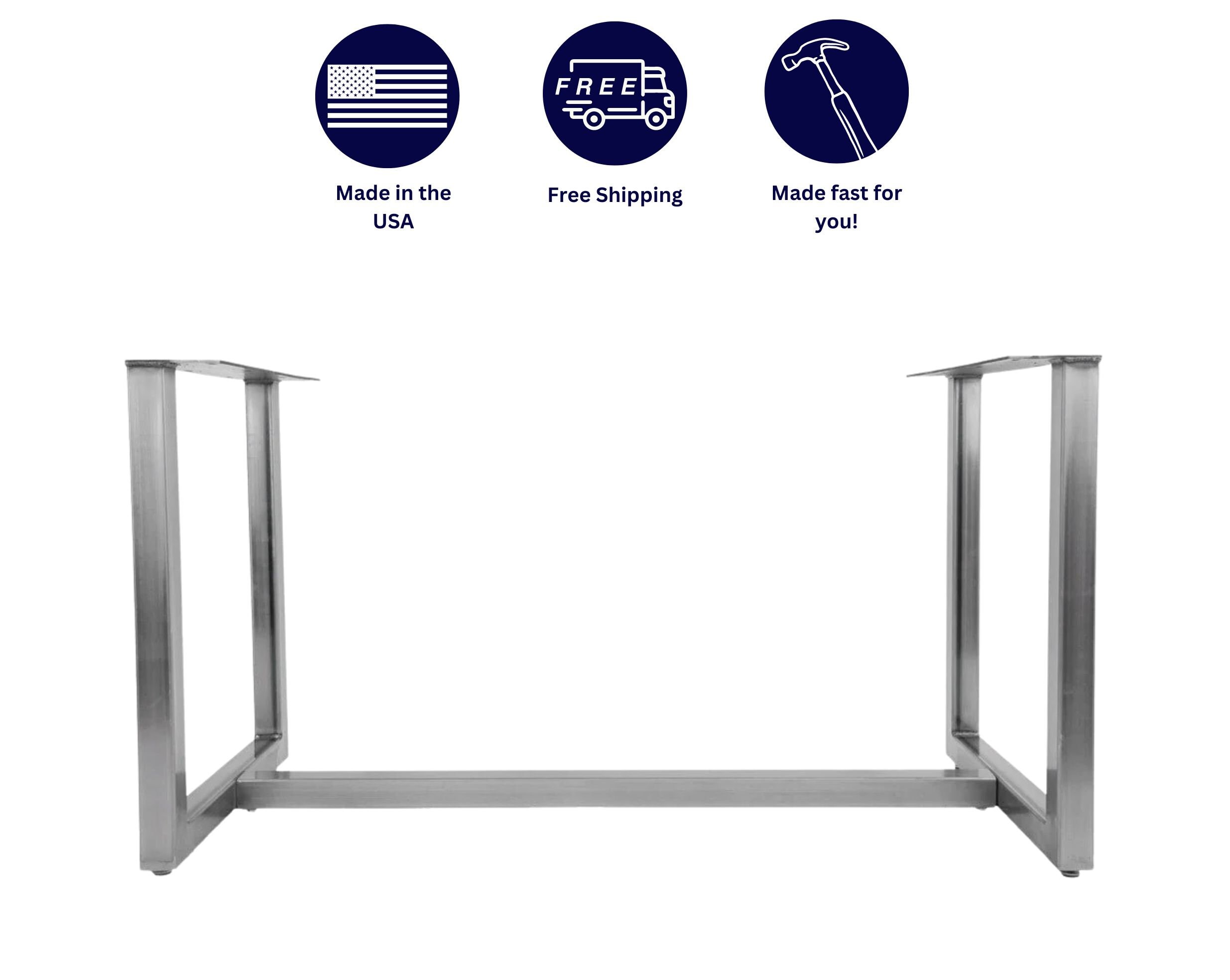 The 'gemini' Metal Table Base: MATTE BLACK, Steel Table Legs for Dining ...