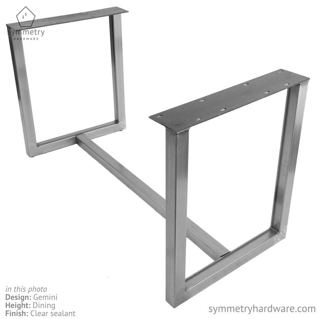 The 'gemini' Metal Table Base: MATTE BLACK, Steel Table Legs for Dining ...