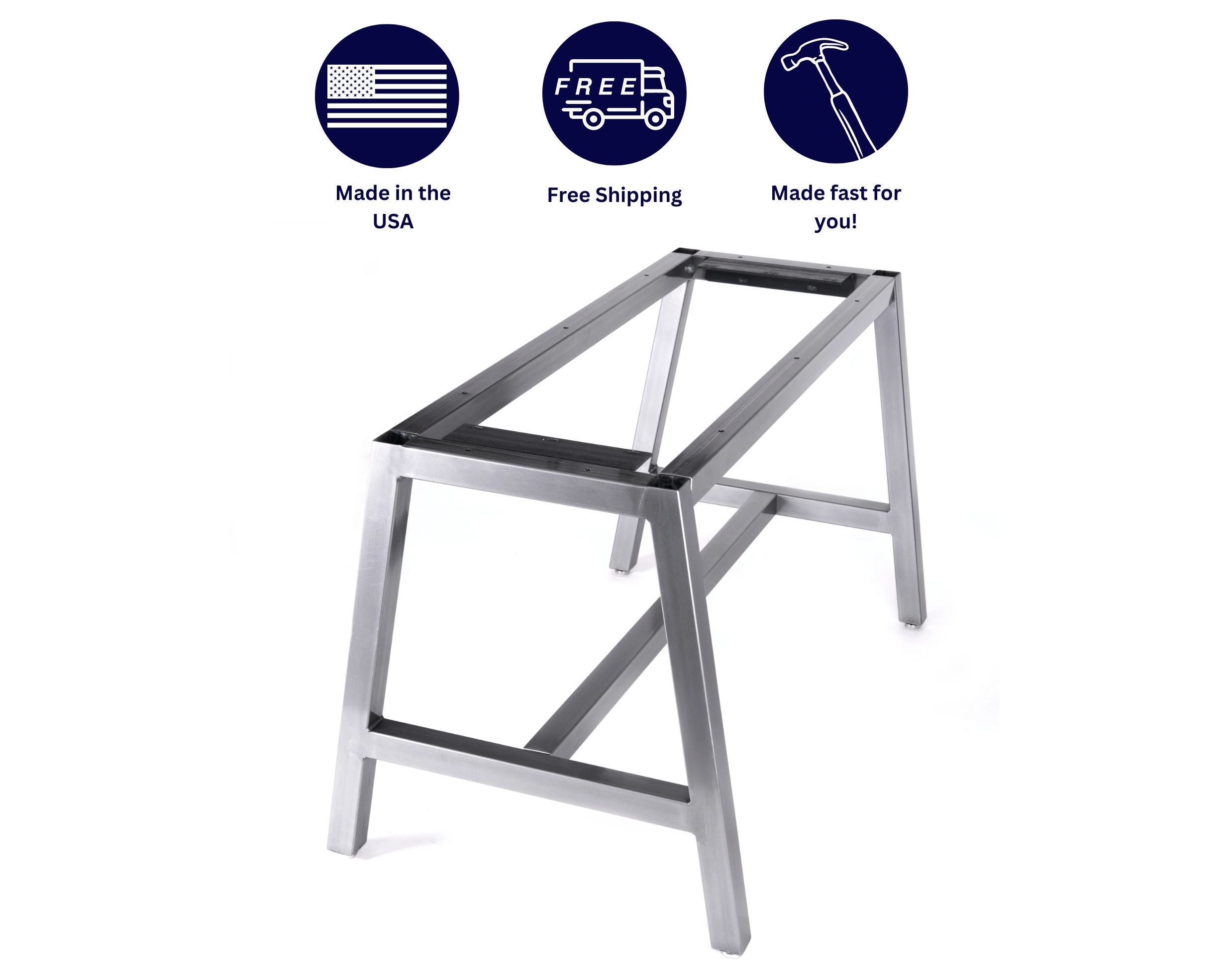 The 'cascade' Full Frame Metal Table Base: MATTE BLACK, Steel Table ...