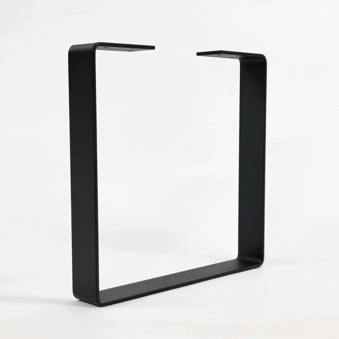 The 'little 90' Flat Bar Steel Table Leg: MATTE BLACK Powder Coat ...