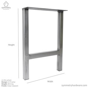 The 'h-frame' Metal Table Legs, Industrial Coffee, Dining or Bar Steel ...