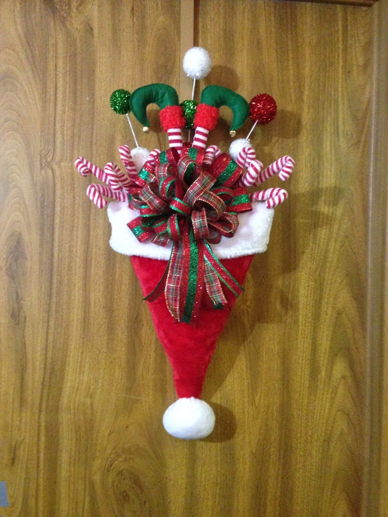 Christmas Santa Hat Door Hanger - Etsy