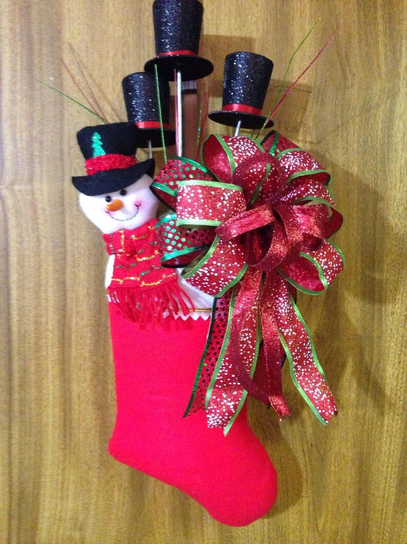 Christmas Stocking Door Hanger - Snowman - Etsy