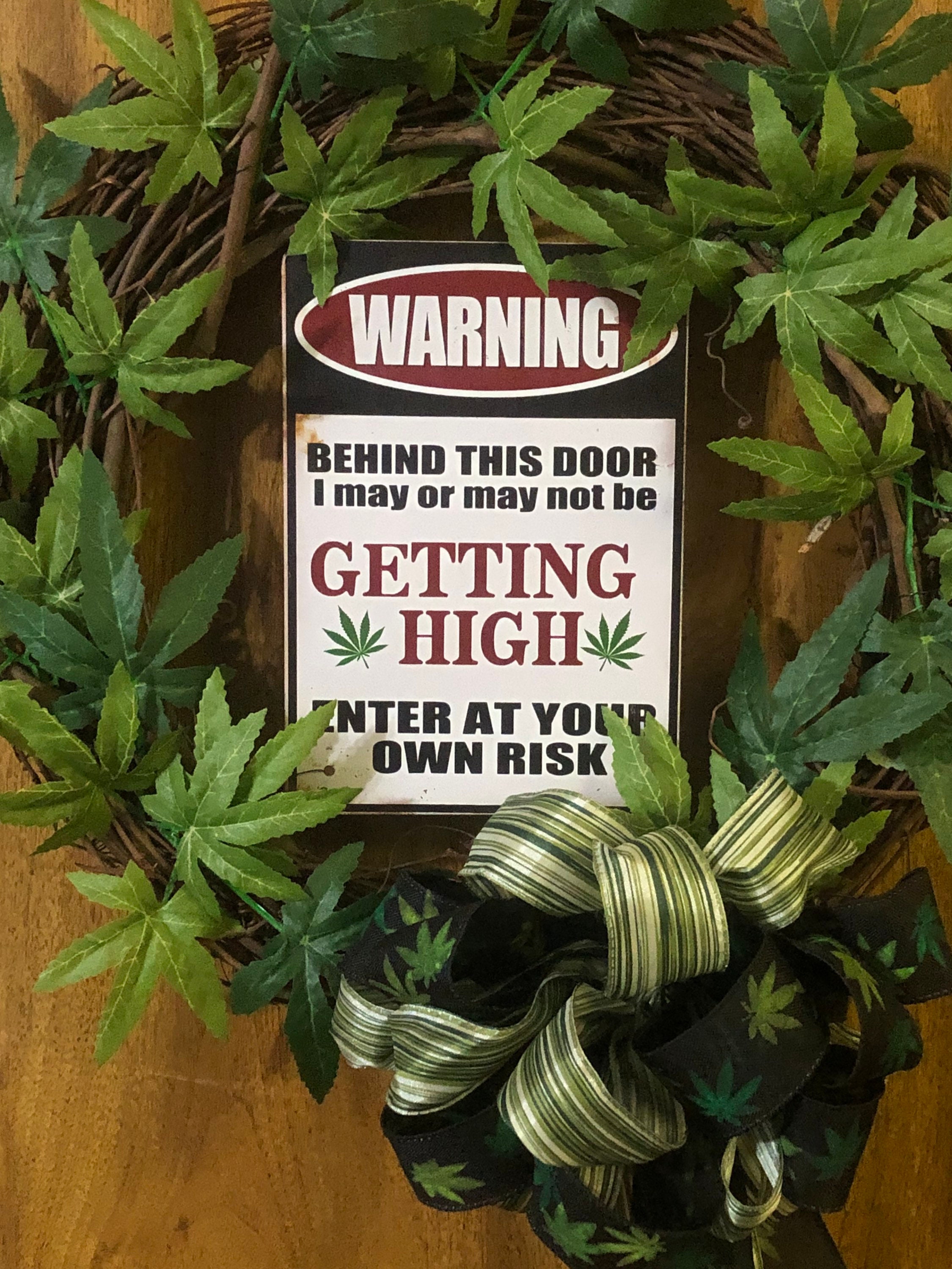 Weed Marijuana Cannabis Warning Wreath - Etsy