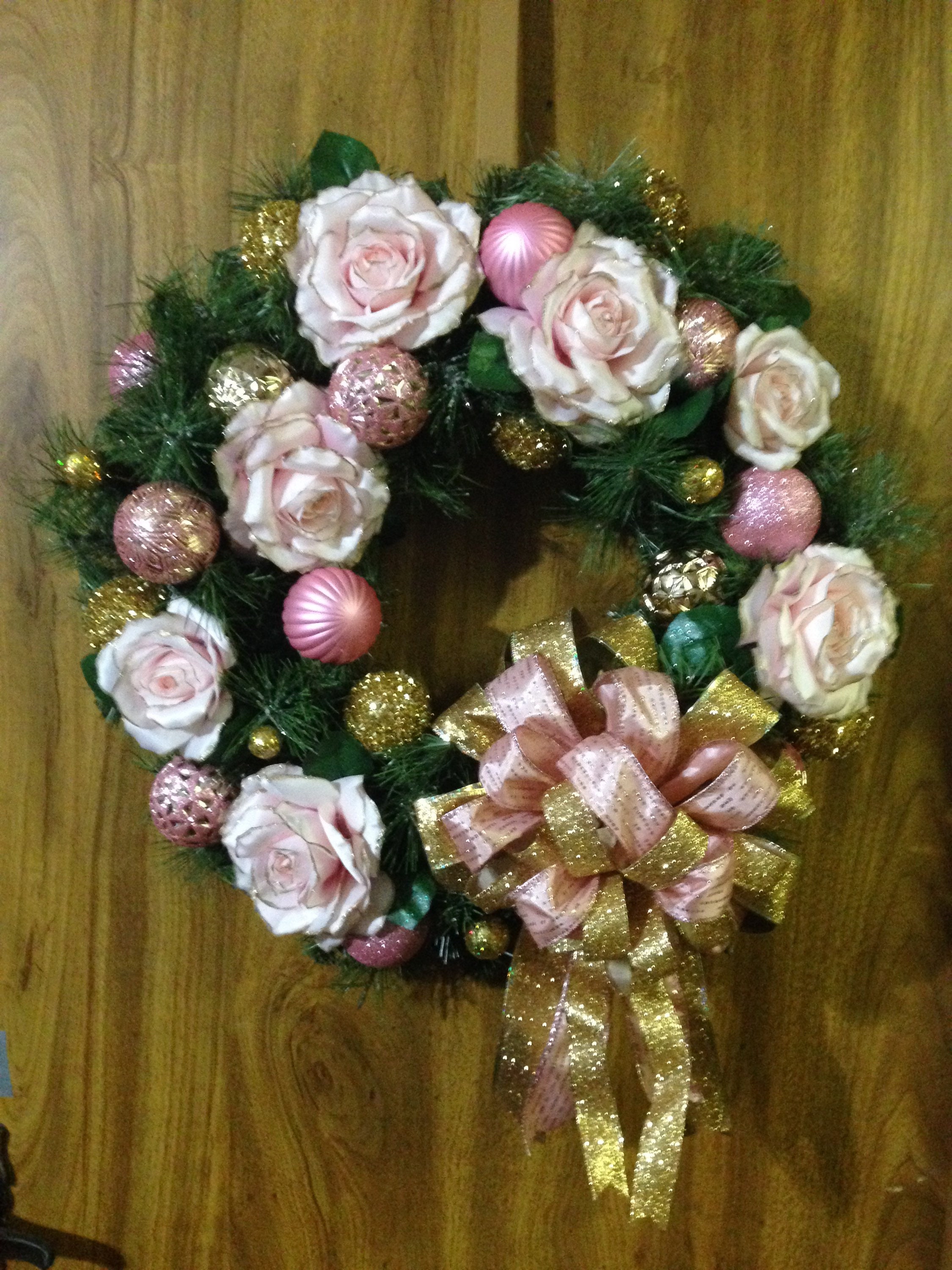 Couronne de Noël, Couronne rose et or - Etsy Canada