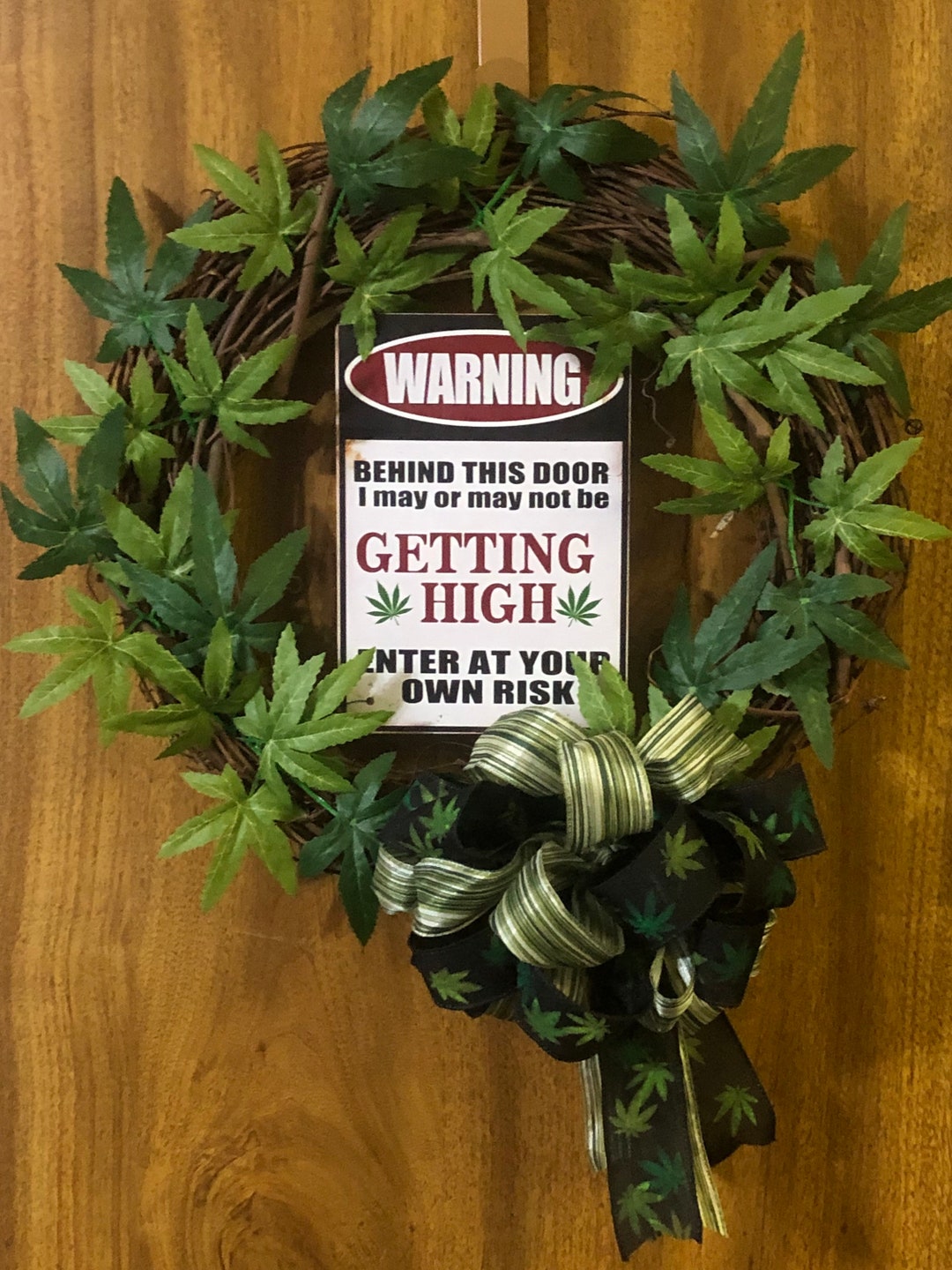 Weed Marijuana Cannabis Warning Wreath - Etsy