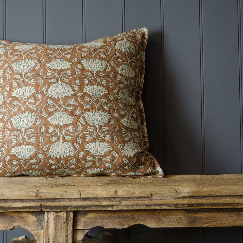 Block Print Cushion - Etsy UK