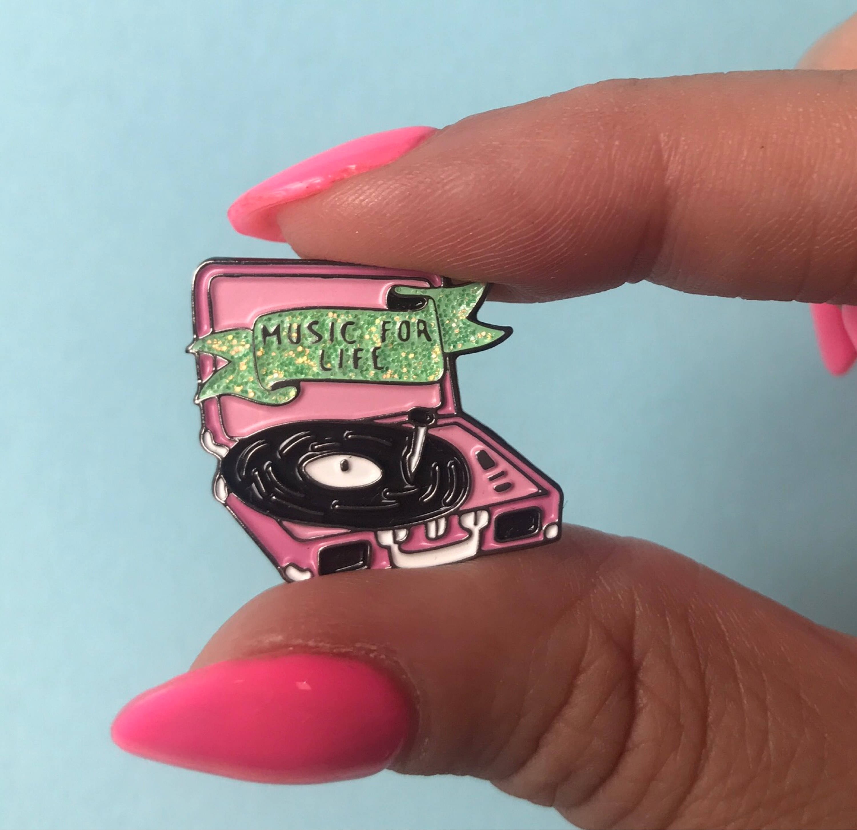 Record player enamel pin vinyl crosley turntable hipster | Etsy