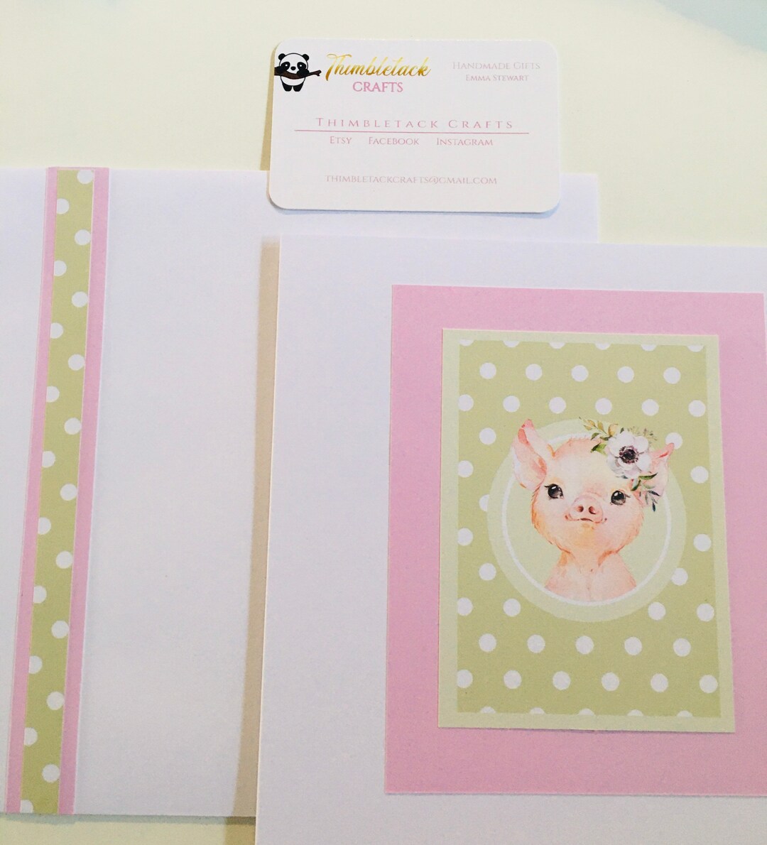 Greeting card, cute pig, Female birthday card, piglet card, pretty pig ...