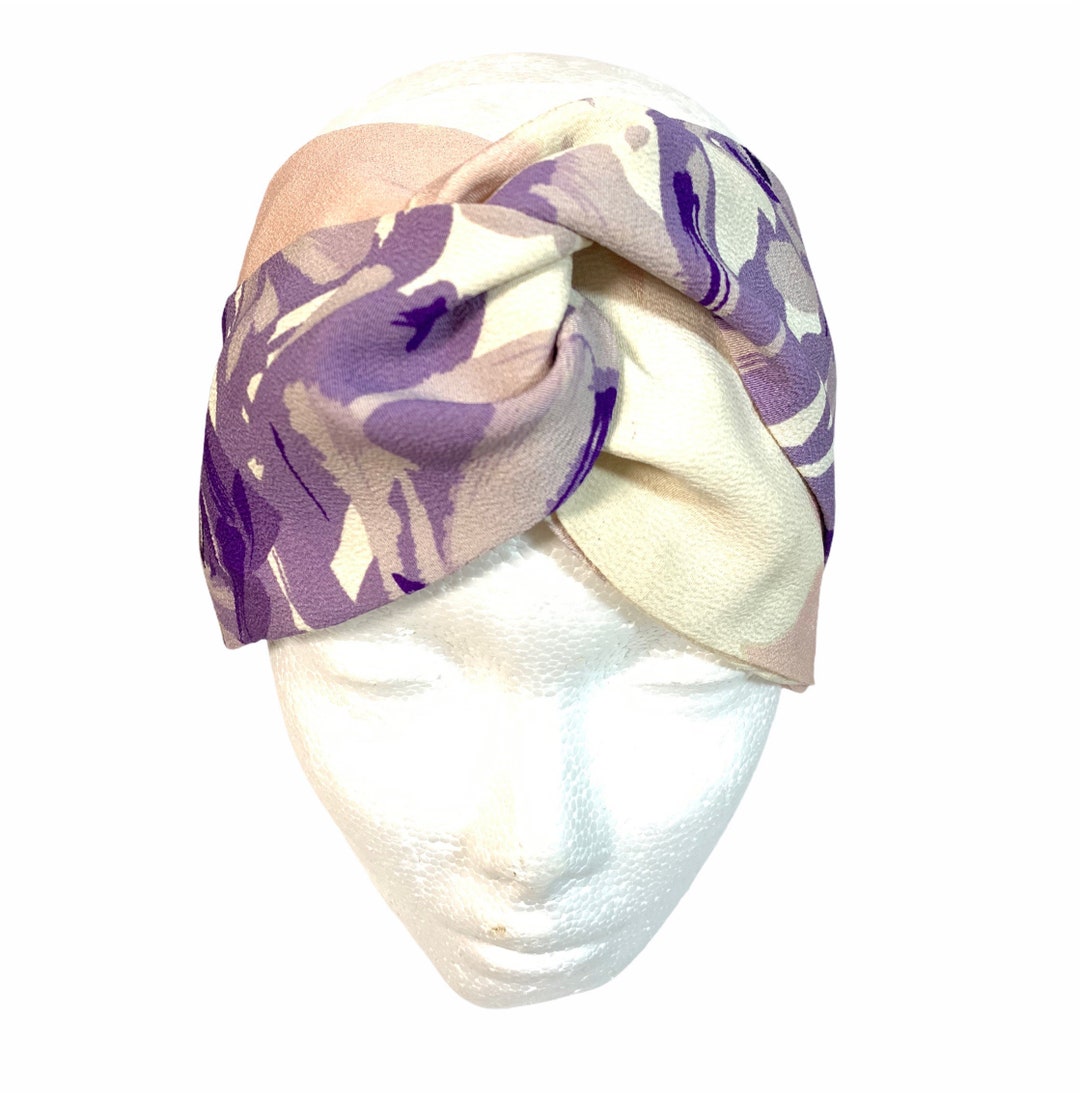 Kimono Silk Turban Headband: Japanese Floral Hair Accessory - Etsy
