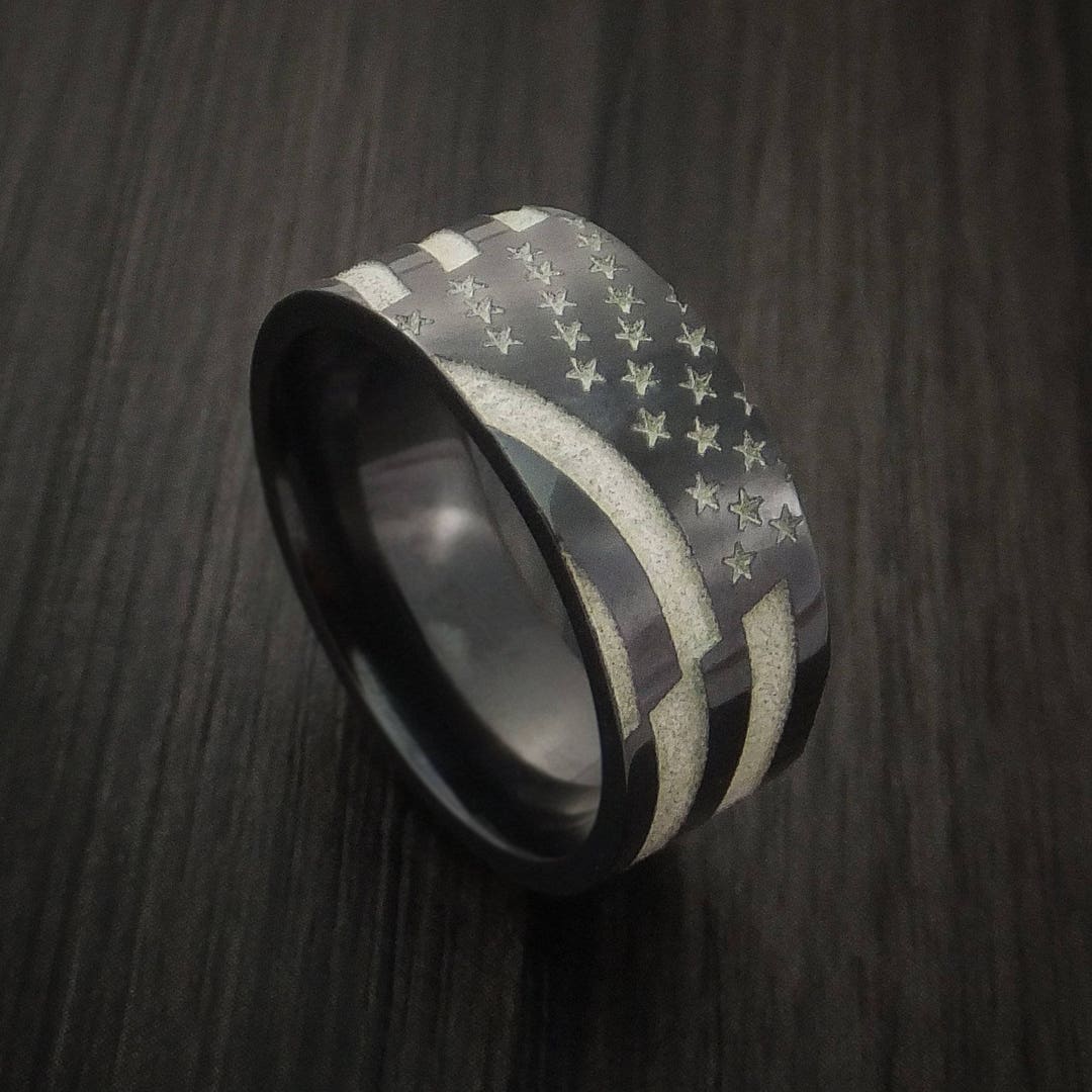 Black Zirconium American Flag Custom Made United States Flag Ring - Etsy