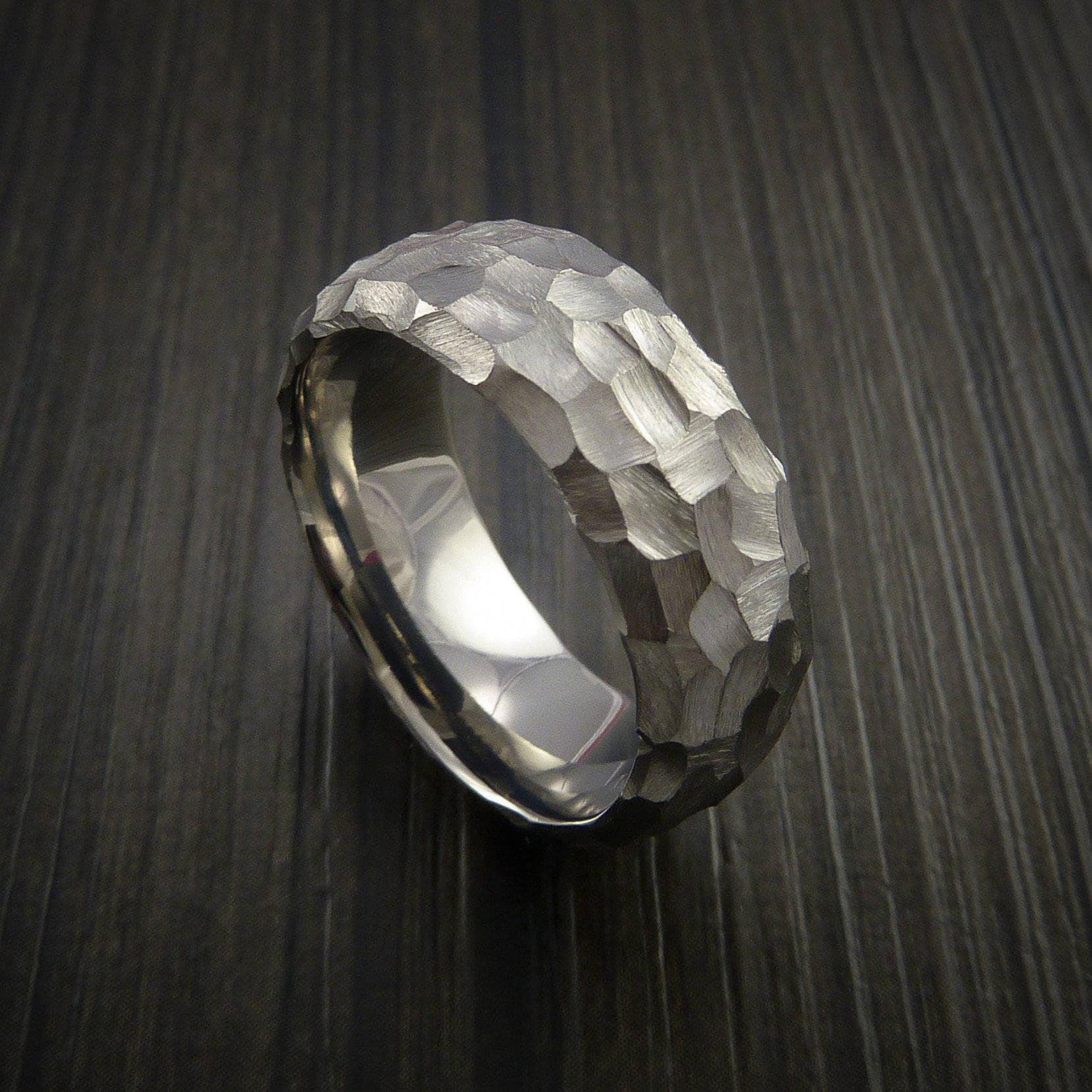 Titanium Modern Style Rock Hammer Finish Band Ring Custom Made - Etsy