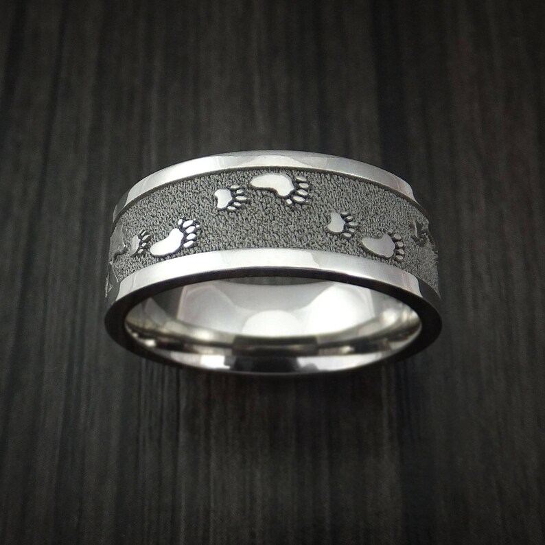 Titanium Bear Paw Ring Custom Made Hunter Band - Etsy