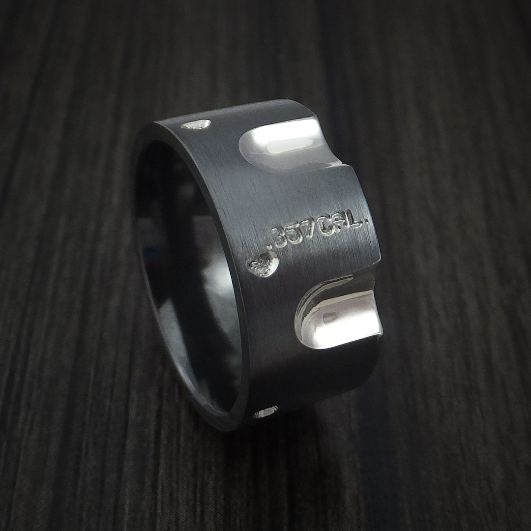 Black Zirconium Revolver Men's Ring .357 Caliber Custom Made Band - Etsy