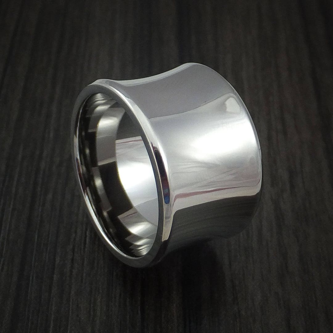 Wide Titanium Concave Ring Custom Made Band - Etsy