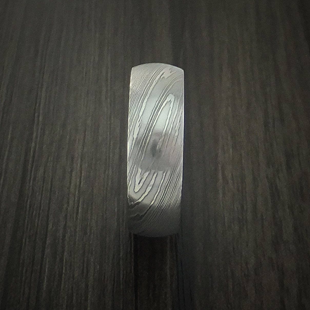 Damascus Steel Ring Wedding Band Genuine Craftsmanship - Etsy