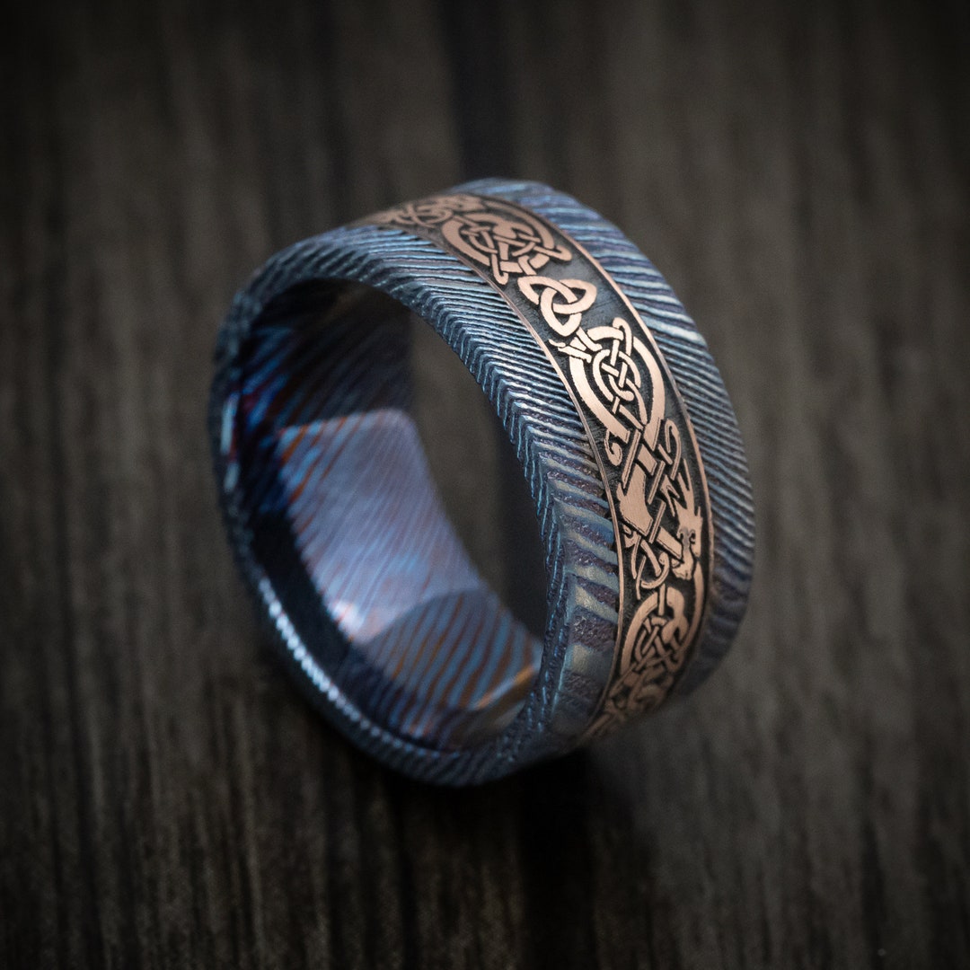 Kuro-ti and Gold Celtic Dragon Custom Ring - Etsy