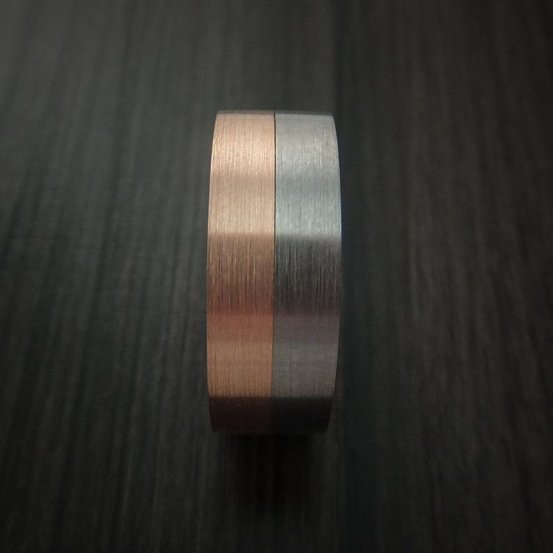 Titanium and Gold Ring Style With Solid 14k Rose Gold Inner Sleave ...