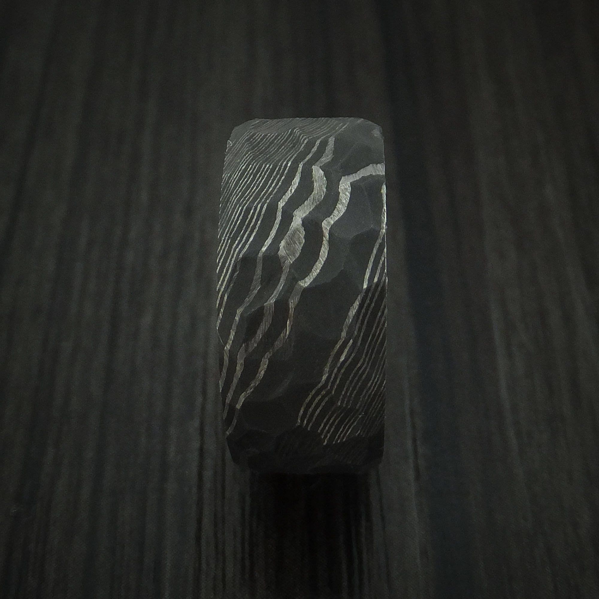 Damascus Steel Rock Hammer Ring With Jade Wood Sleeve Custom - Etsy