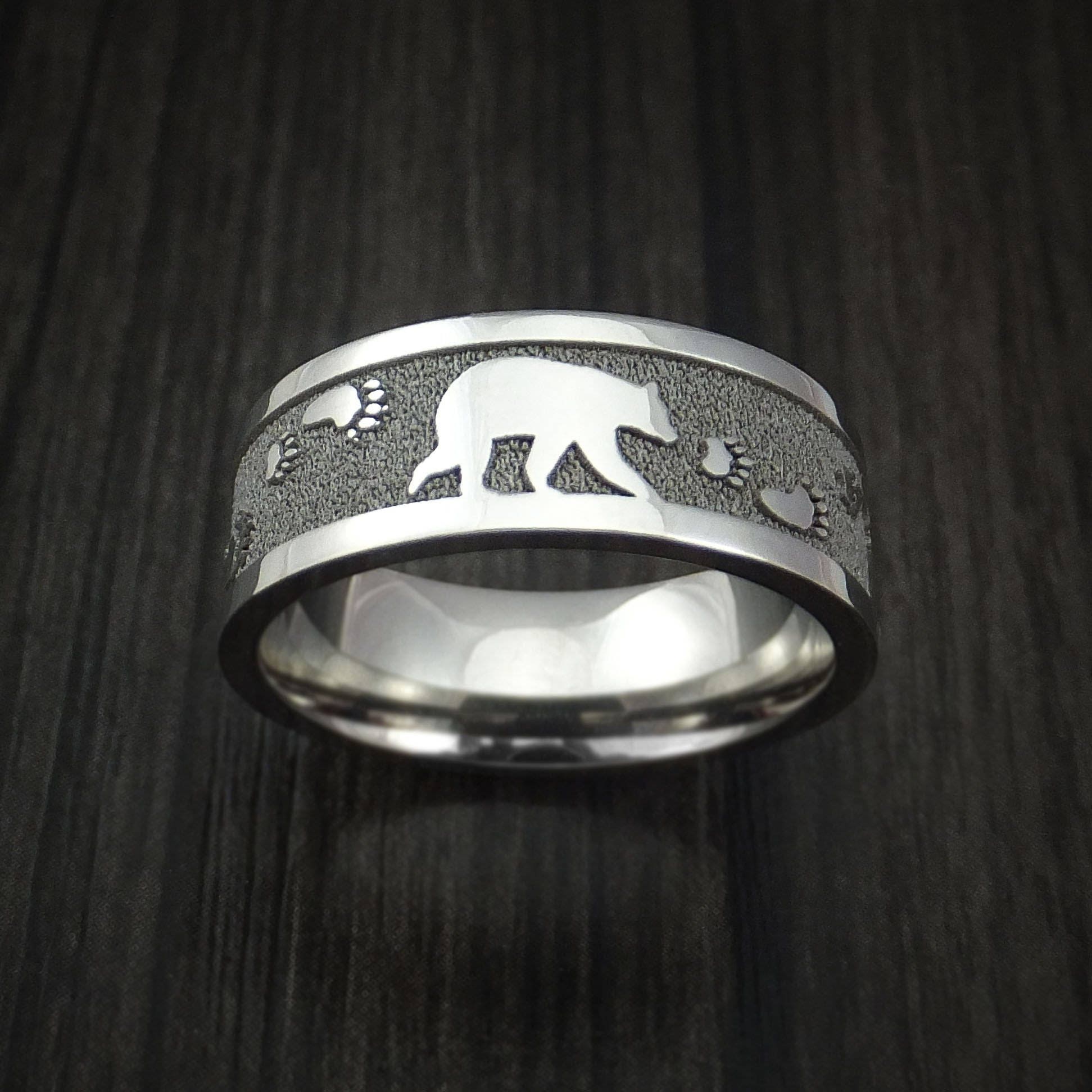 Titanium Bear Paw Ring Custom Made Hunter Band - Etsy