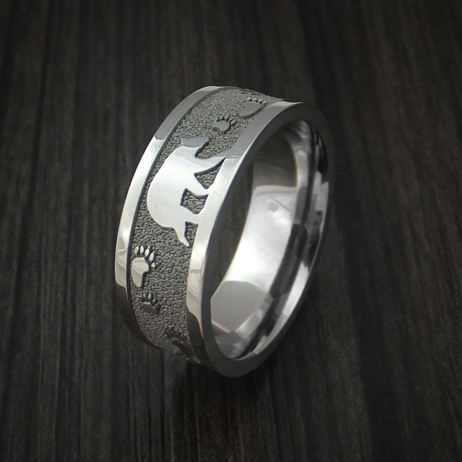 Titanium Bear Paw Ring Custom Made Hunter Band - Etsy