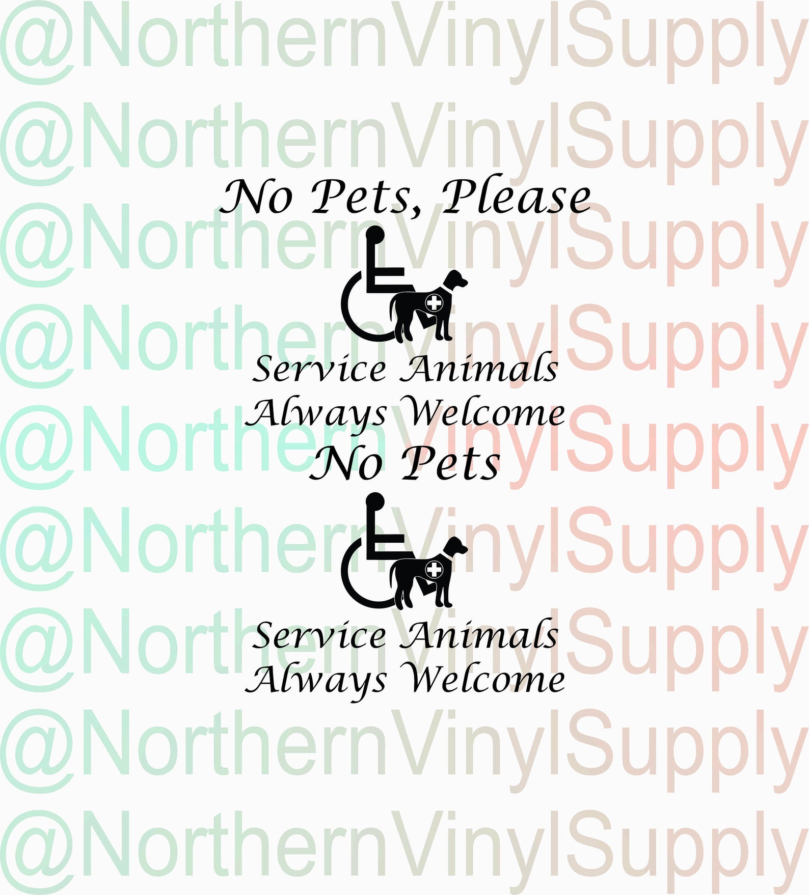 No Pets Sign - No Pets File - ADA File - Service Dogs Only - Service ...